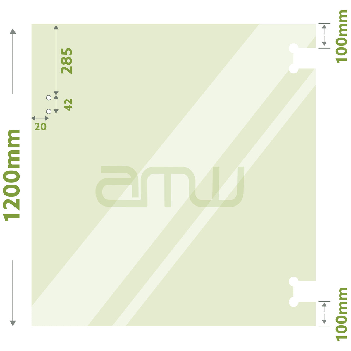 Glass Gate G/G 12mm Polaris 1200H – AMW Wholesale Fencing